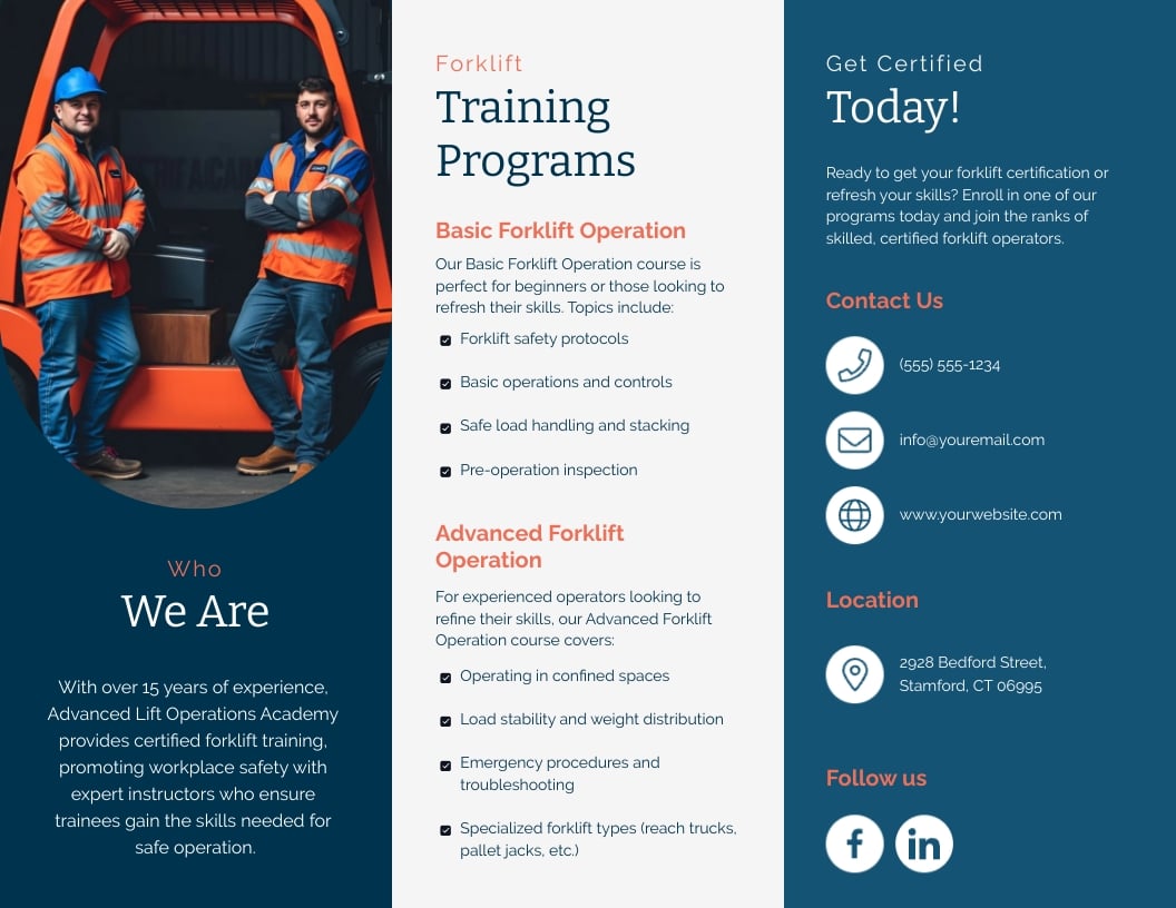 Training Z-Fold Brochure Template | Visme