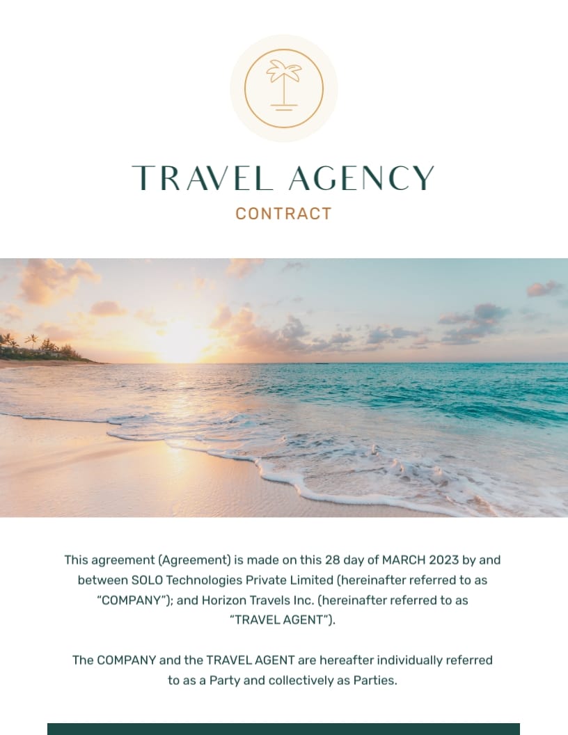 Travel Agency Agreement Template