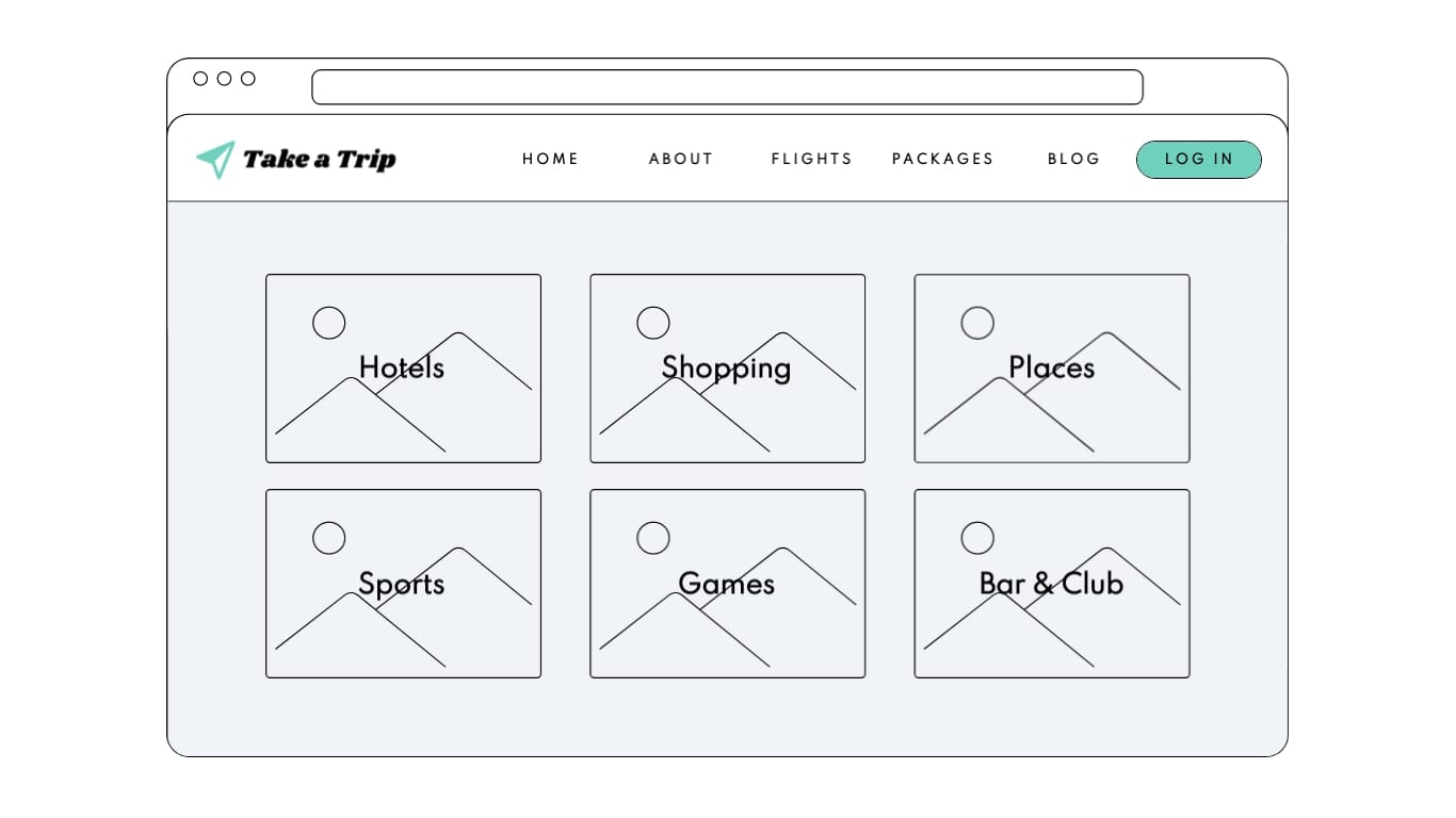 Travel Agency Landing Page Wireframe Template | Visme