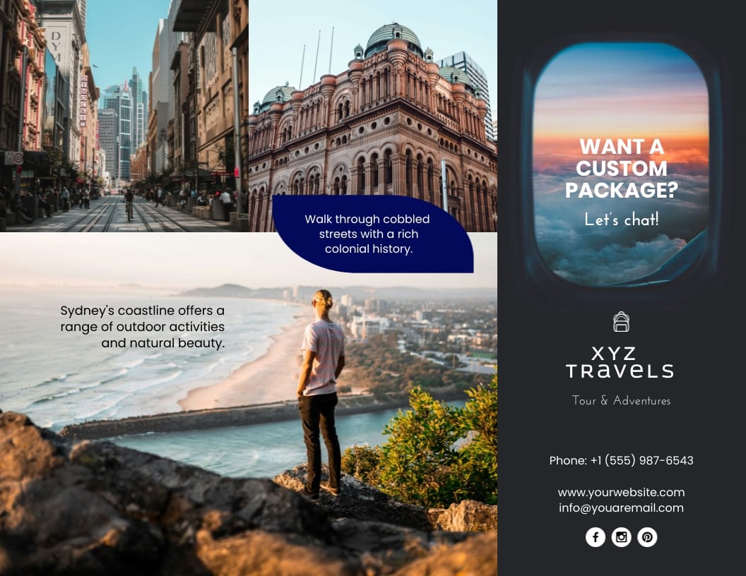 Travel Sydney Trifold Brochure Template | Visme