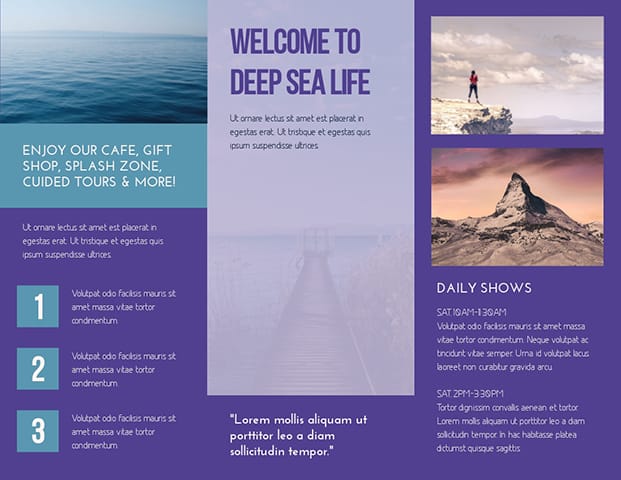 Travel to Deep Sea Life - Trifold Brochure Template | Visme