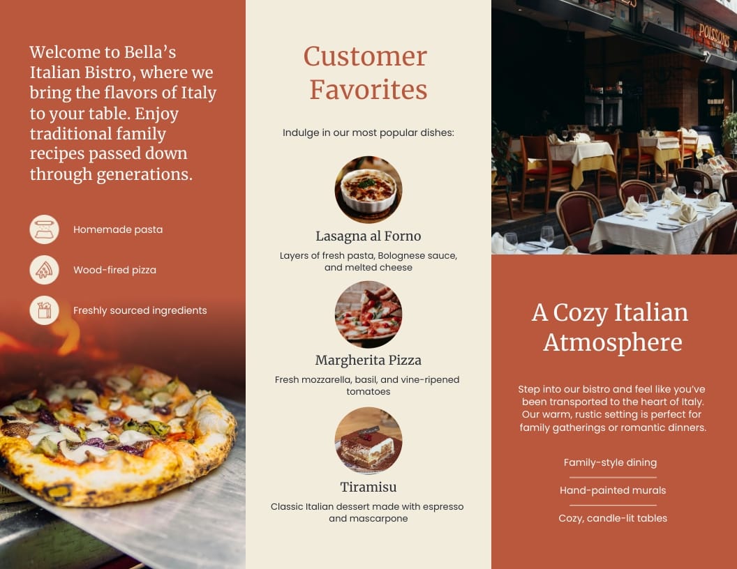 Tri Fold Menu Brochure Template | Visme