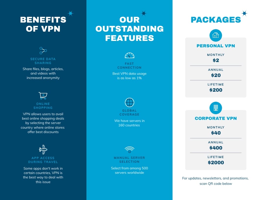 VPN Service Brochure Template | Visme