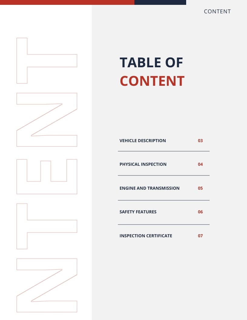 Vehicle Inspection Report Template | Visme