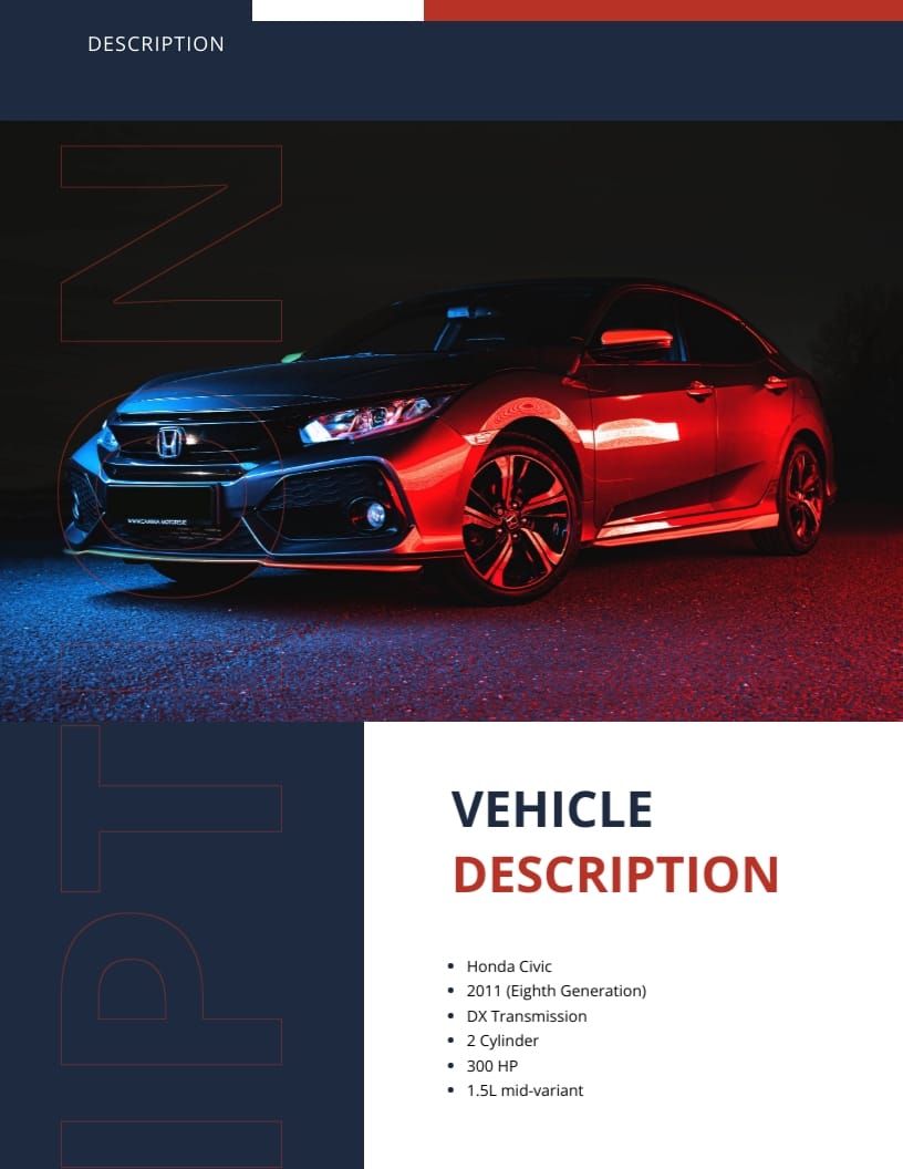 Vehicle Inspection Report Template | Visme