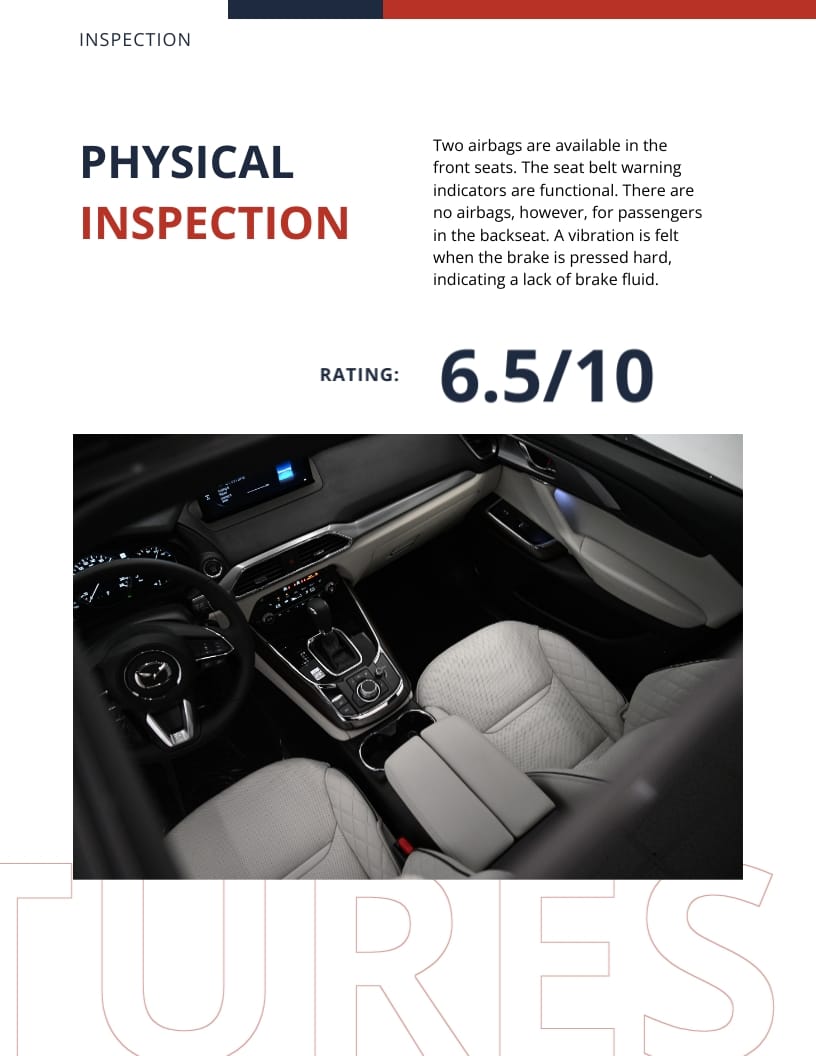 Vehicle Inspection Report Template | Visme