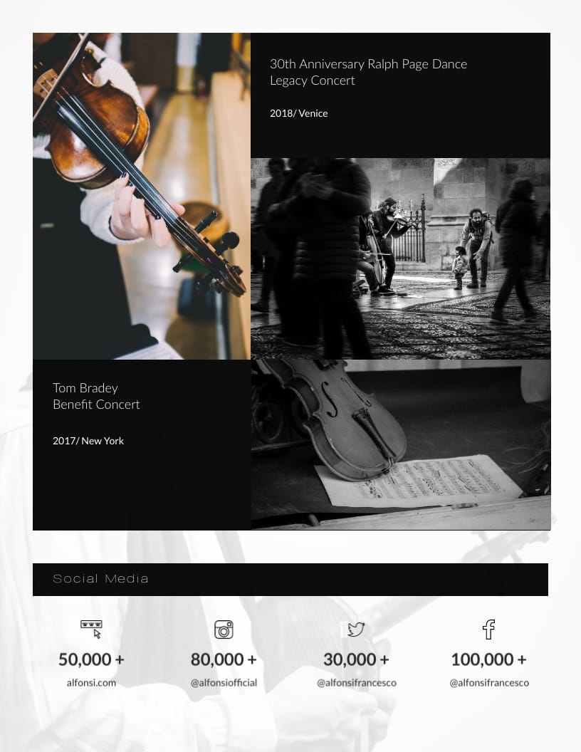 Violinist Press Kit Template | Visme