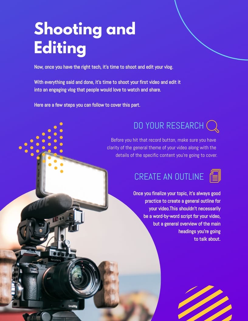 Vlogging Ebook Template Template | Visme