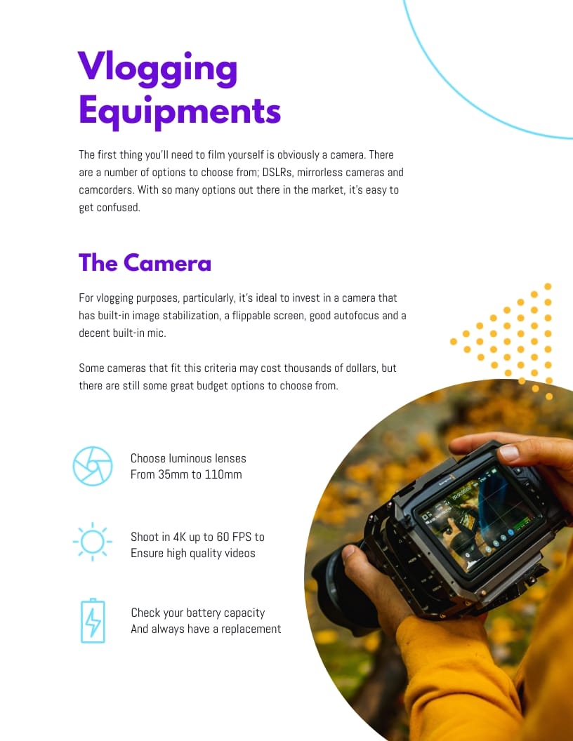 Vlogging Ebook Template Template | Visme