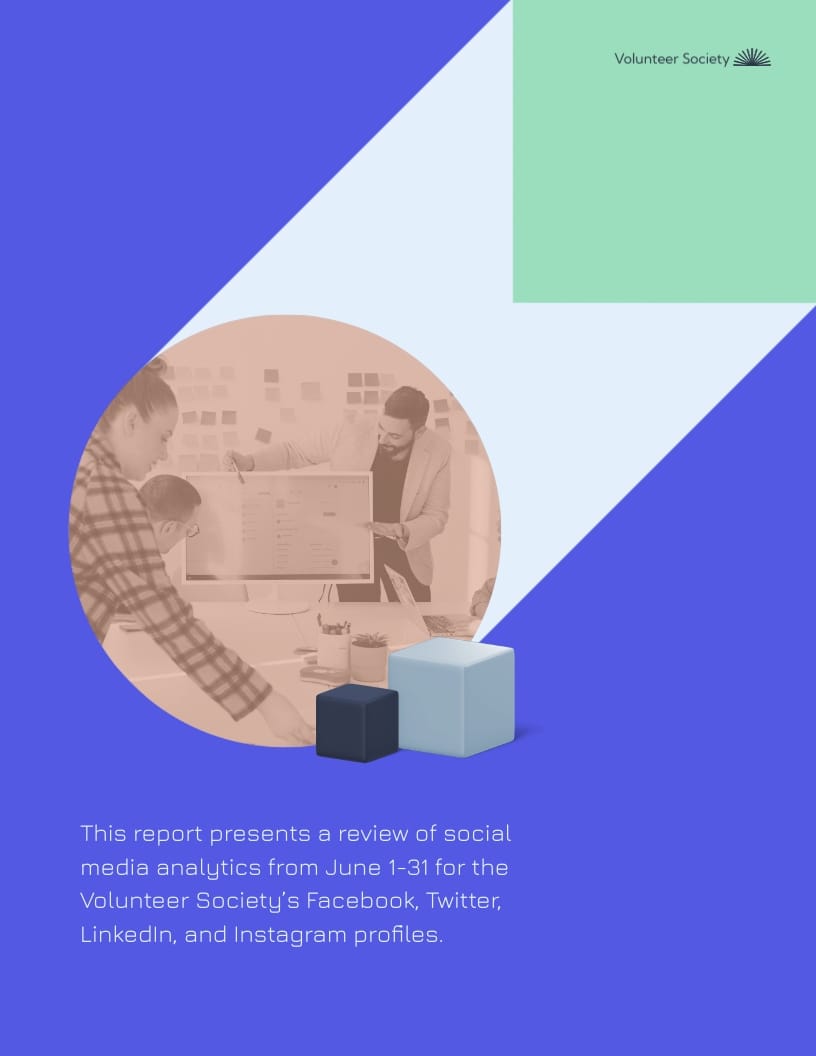 Volunteer Society Social Media Report Template | Visme