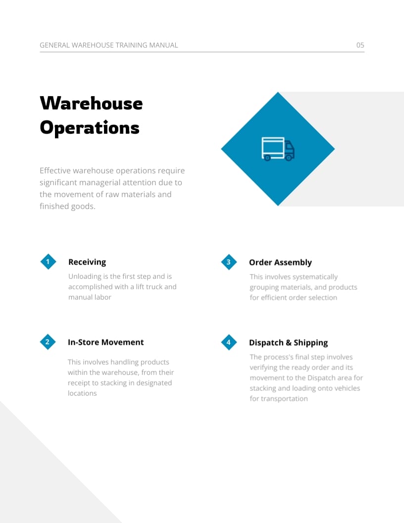 Warehouse Management Training Manual Template | Visme