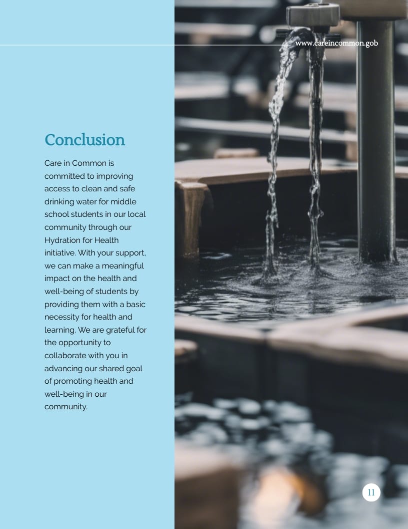 Water Fountain Installation Program Grant Proposal Template | Visme