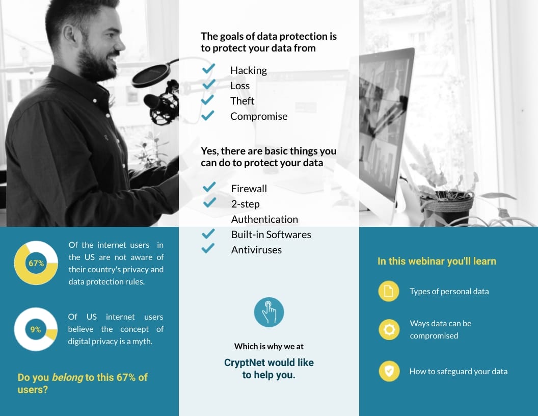 Webinar on Data Protection Trifold Brochure Template | Visme