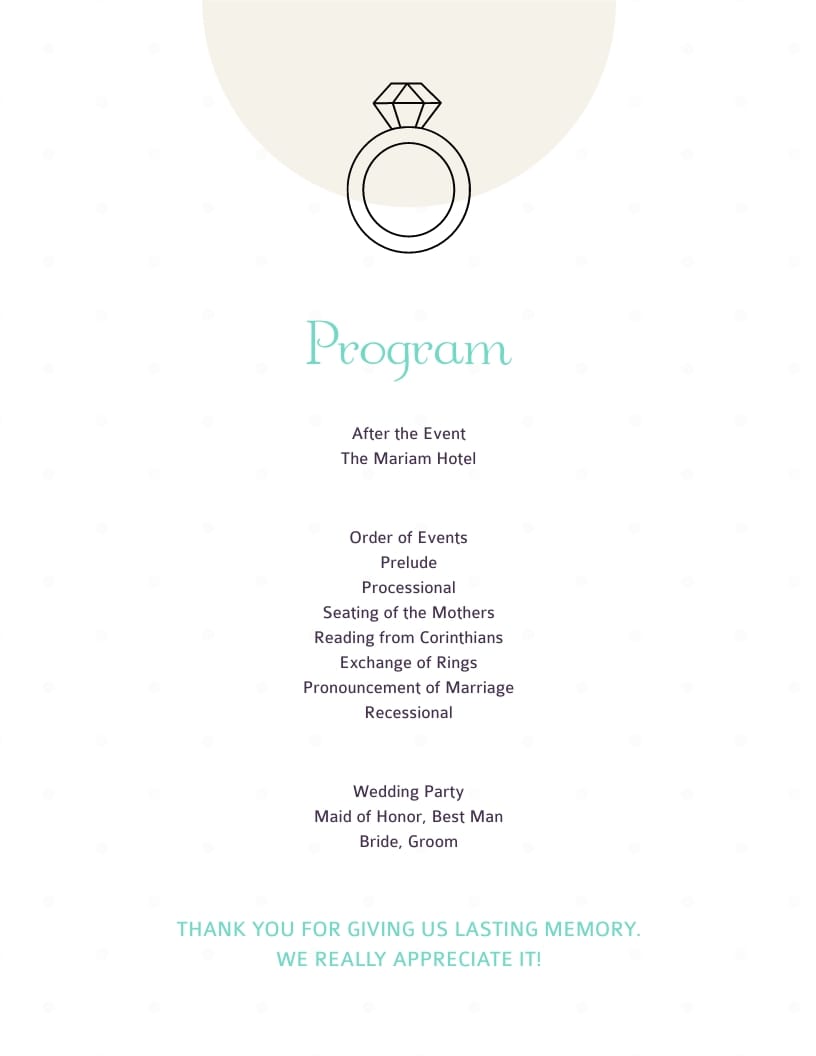 Wedding - Event Program Template | Visme