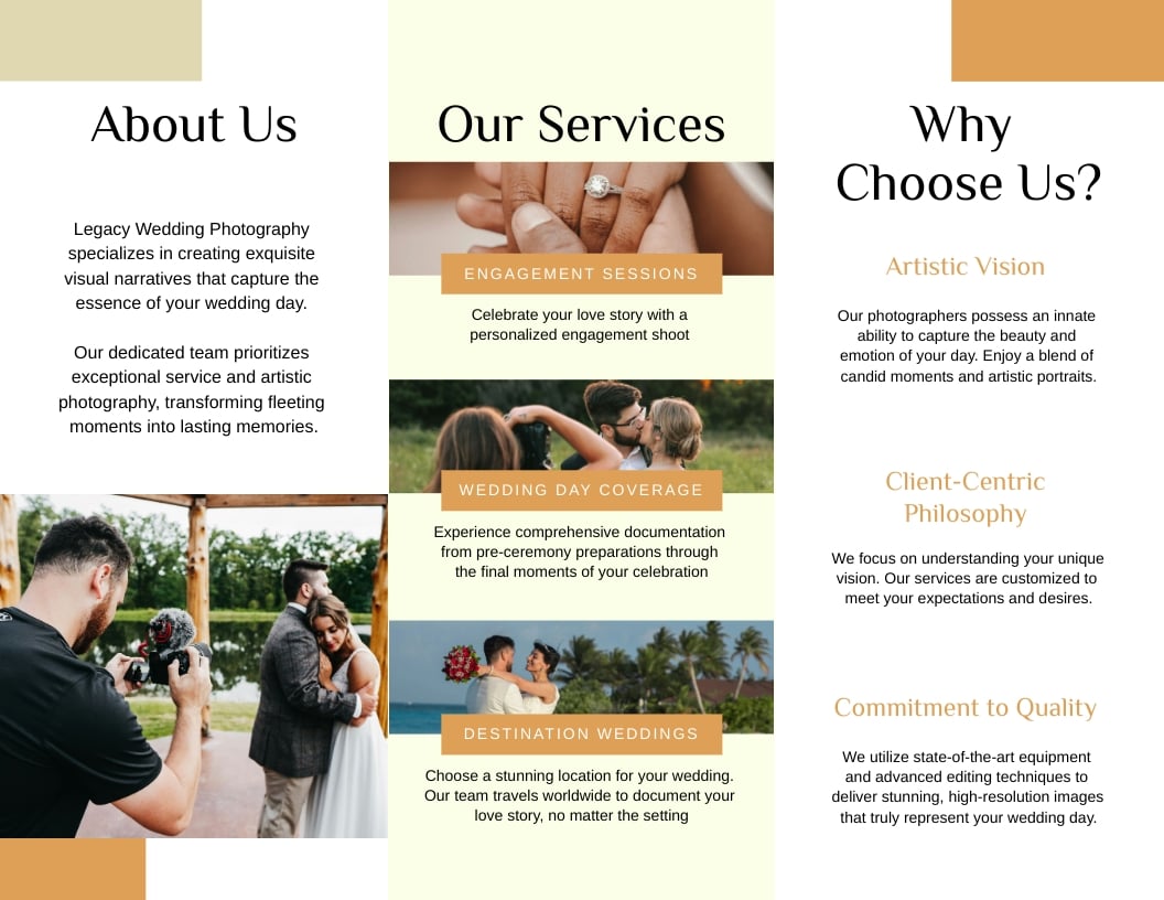 Wedding Photography Brochure Template | Visme