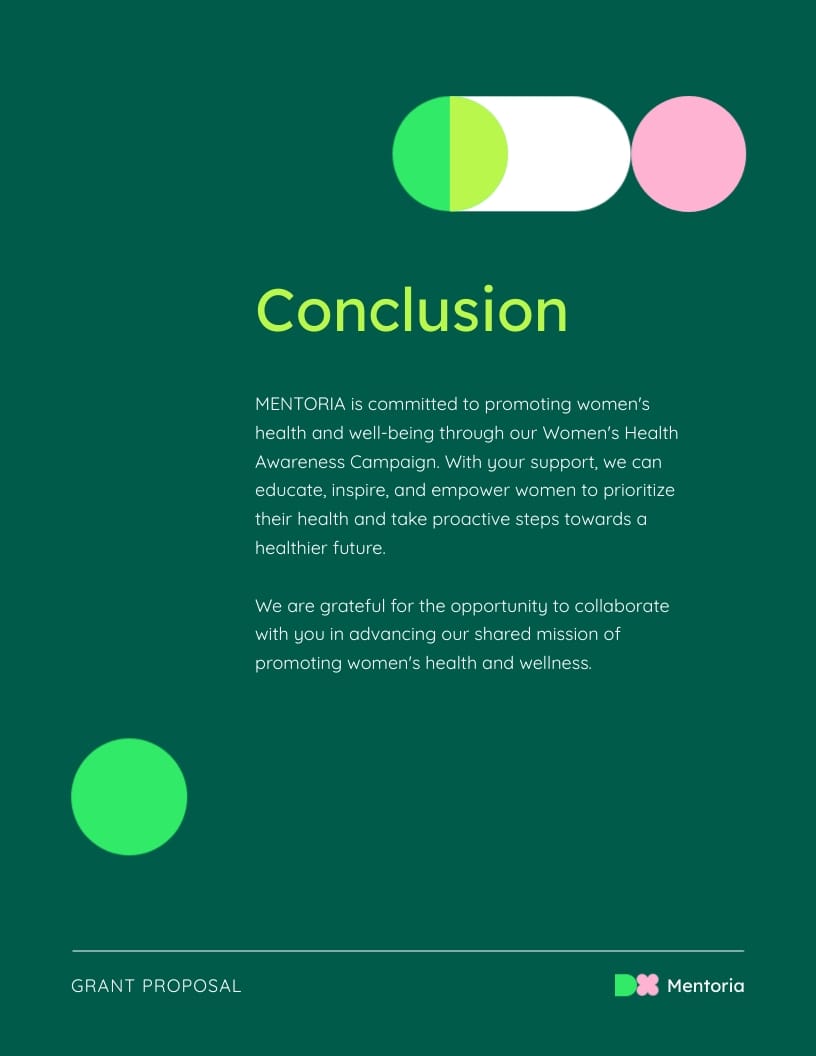 Women’s Health Campaign Grant Proposal Template | Visme