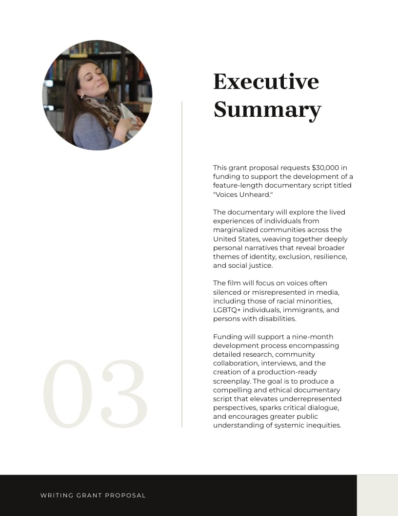 Writing Grant Proposal Template | Visme