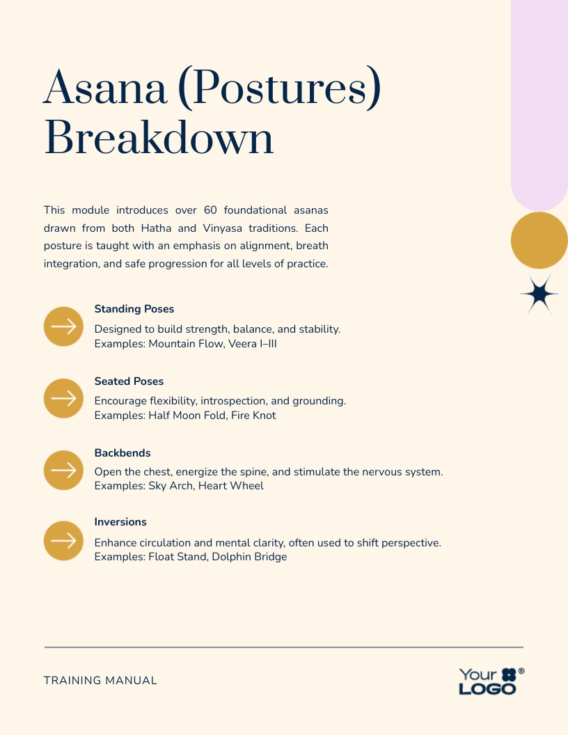 Yoga Institute Training Manual Template | Visme