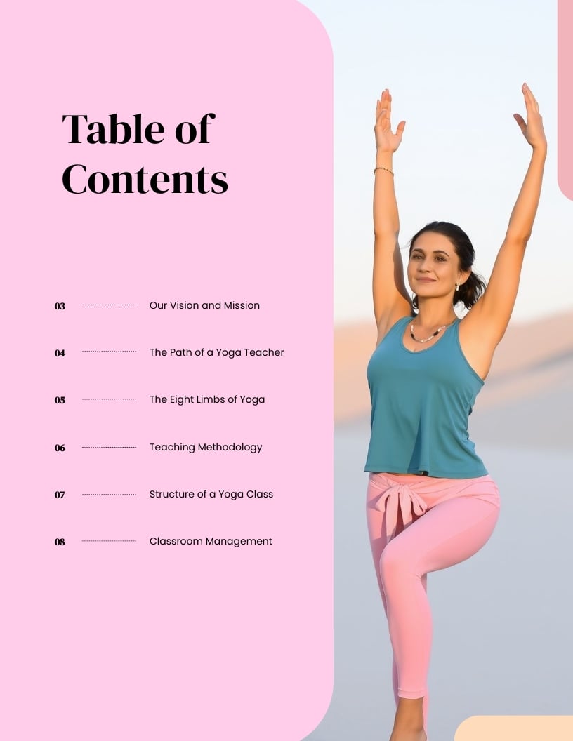 Yoga Teacher Training Manual Template | Visme