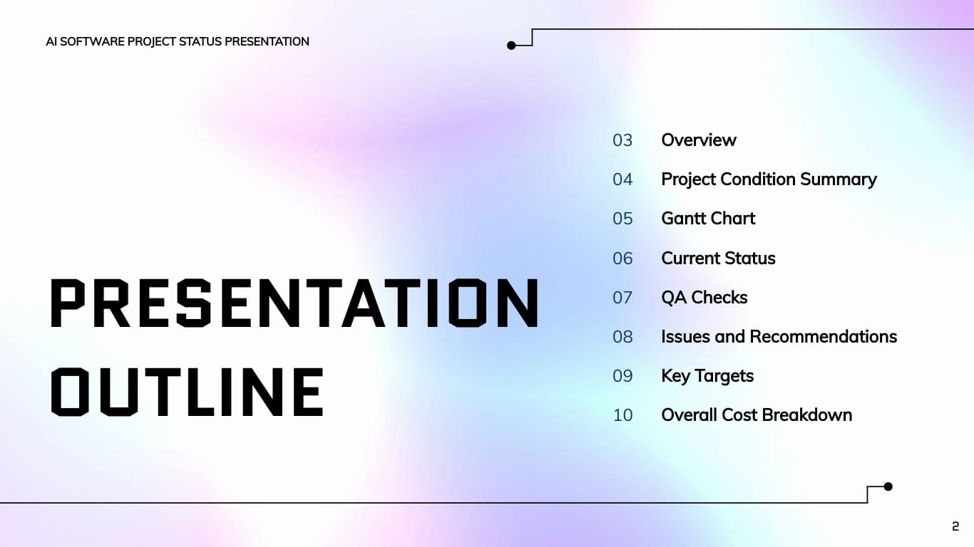 AI Software Project Status Presentation Template | Visme