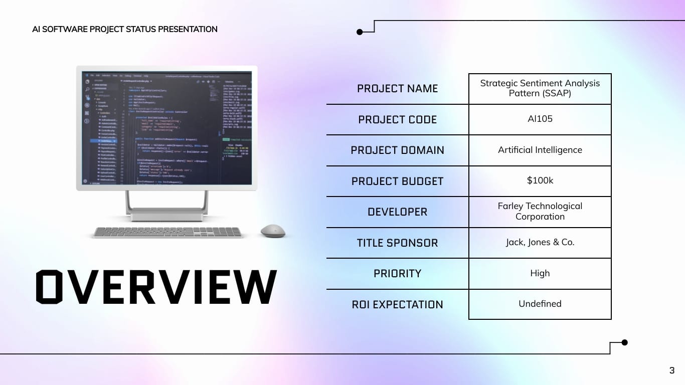AI Software Project Status Presentation Template | Visme