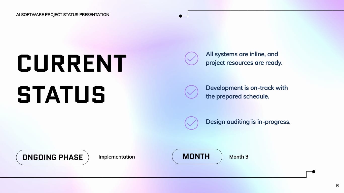 AI Software Project Status Presentation Template | Visme