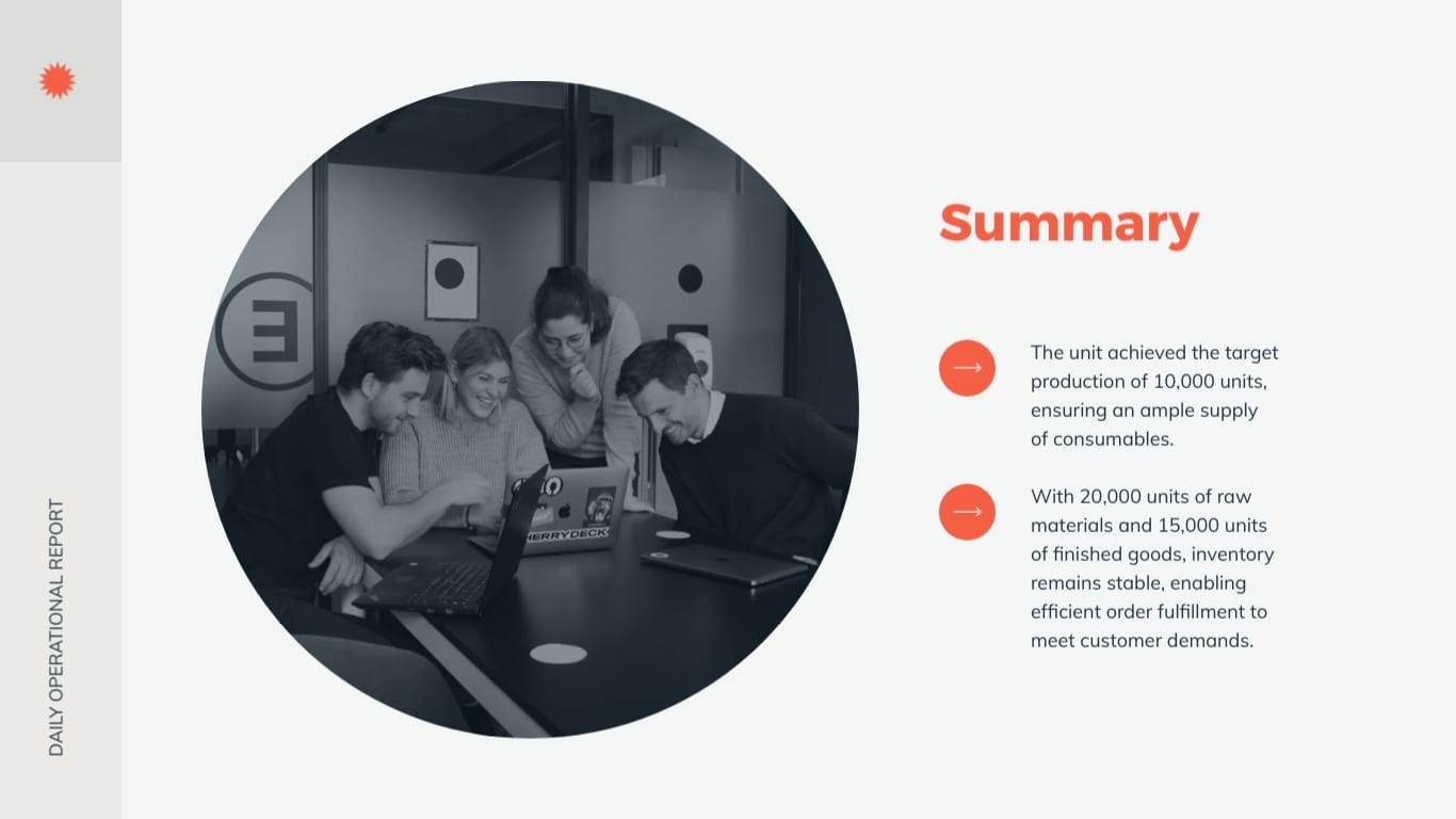 Company Daily Operational Report Presentation Template | Visme