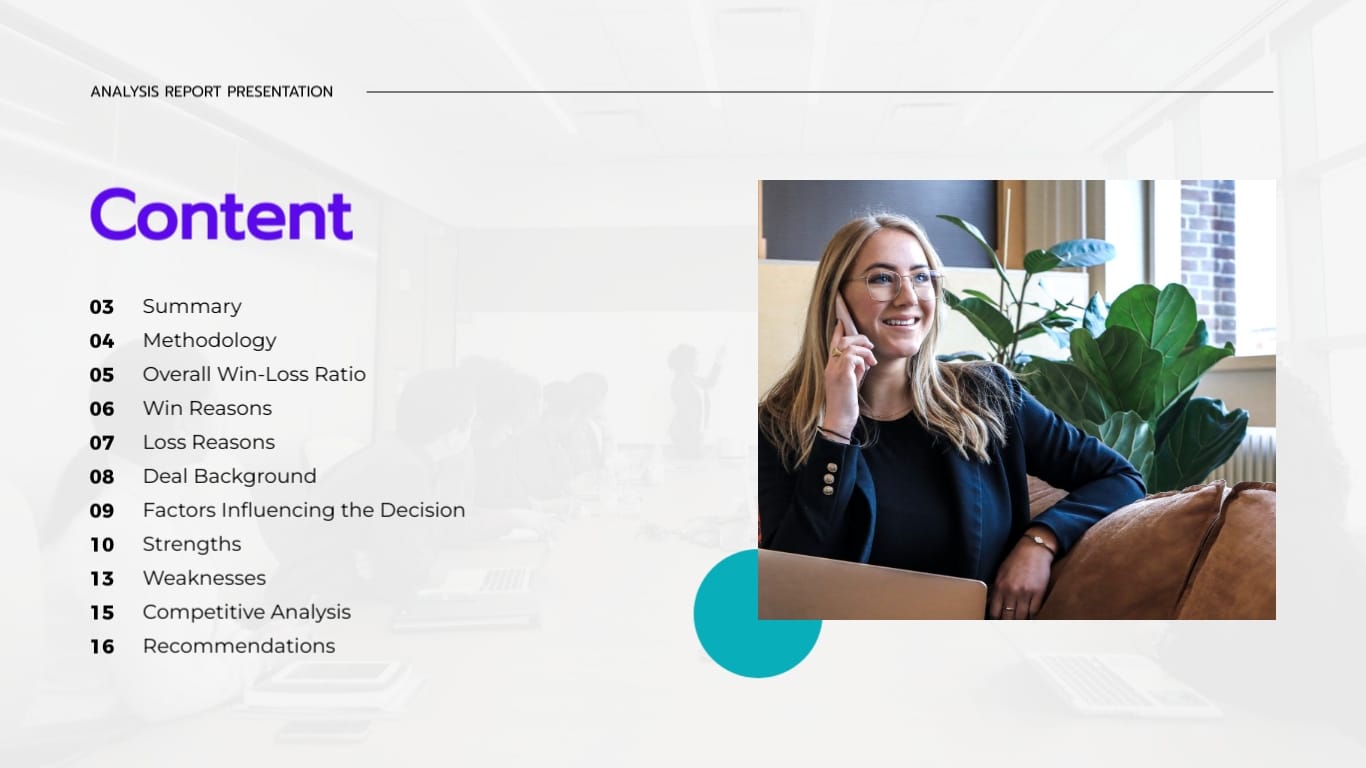 Company Win-Loss Analysis Report Presentation Template | Visme