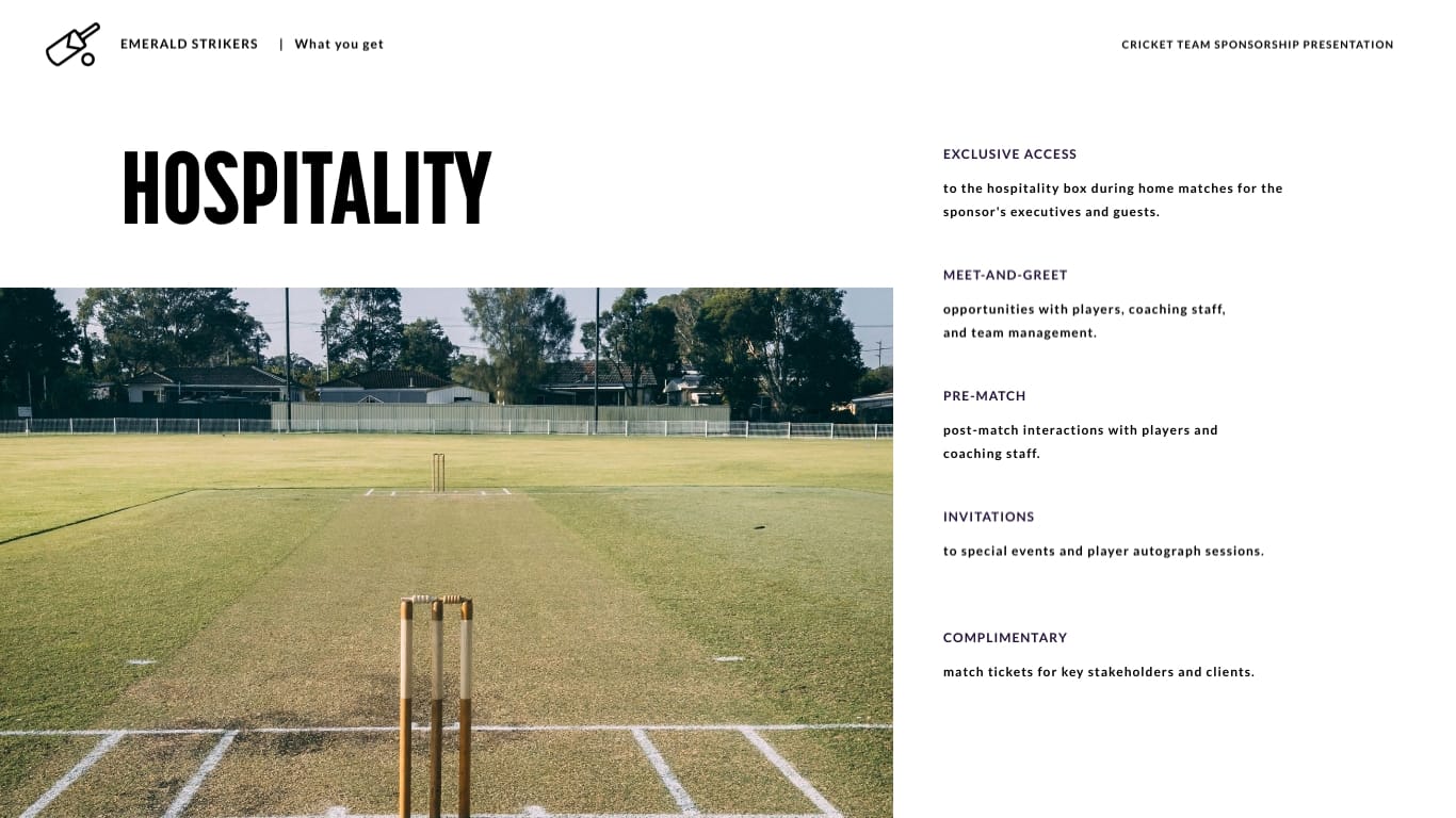 Cricket Team Sponsorship Presentation Template | Visme