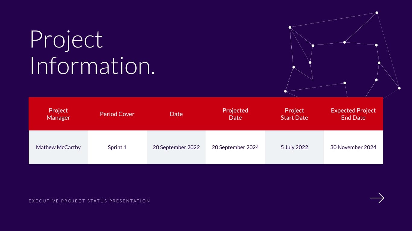 Executive Project Status Presentation Template | Visme
