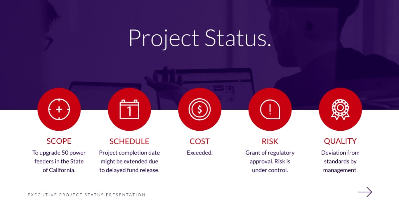 Executive Project Status Presentation Template | Visme