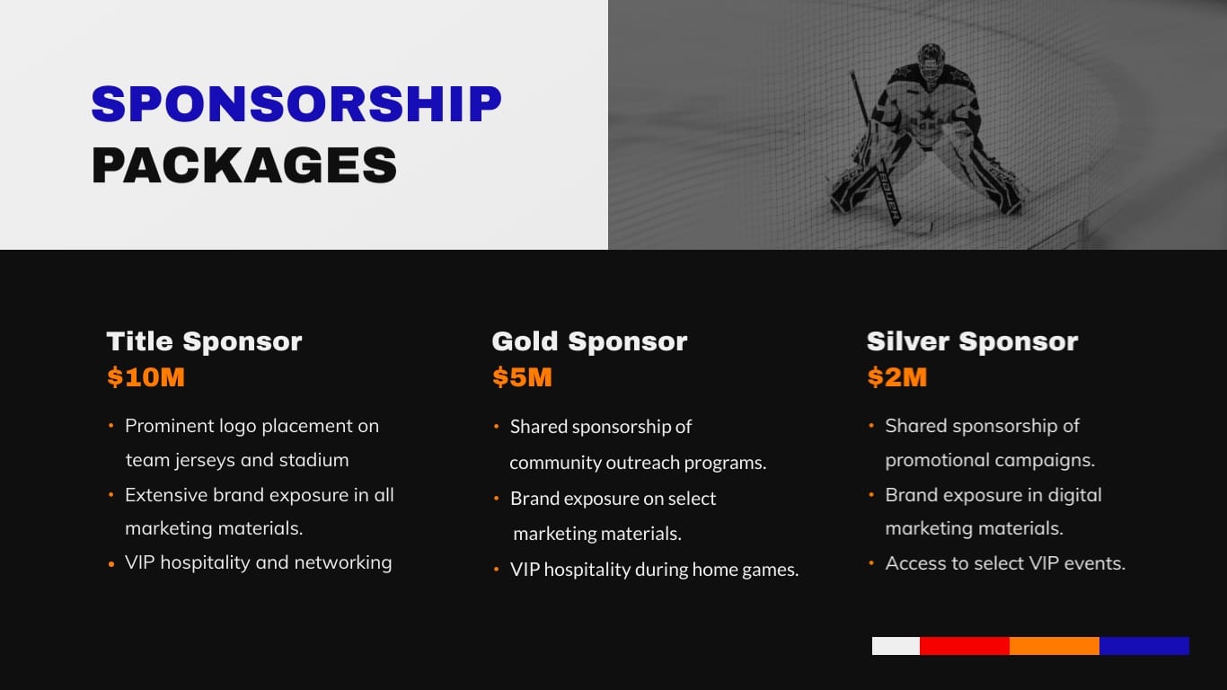 Hockey Team Sponsorship Presentation Template | Visme