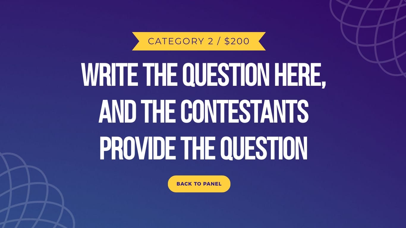 Jeopardy Style Interactive Presentation Template | Visme