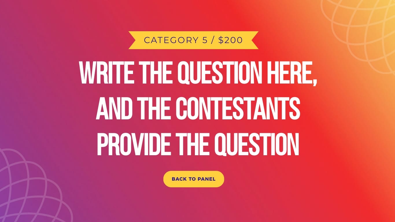Jeopardy Style Interactive Presentation Template | Visme
