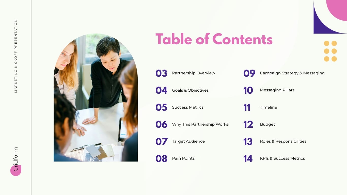 Marketing Campaign Project Kickoff Presentation Template | Visme