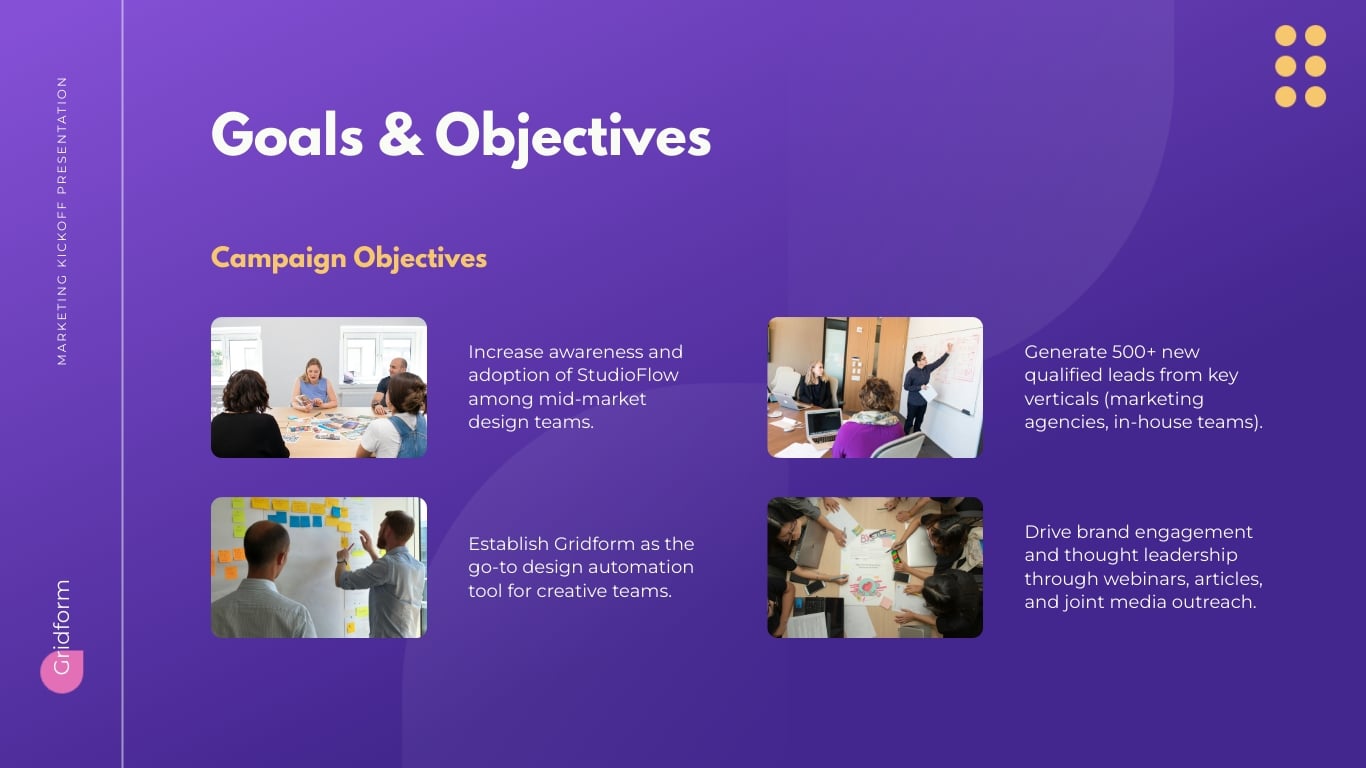 Marketing Campaign Project Kickoff Presentation Template | Visme