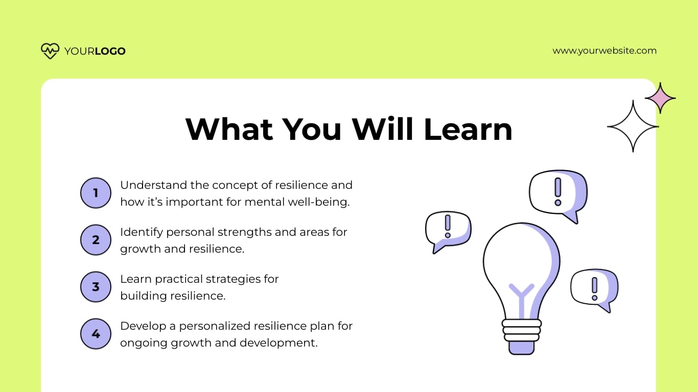 Mental Well Being Improvement Training Course Template | Visme