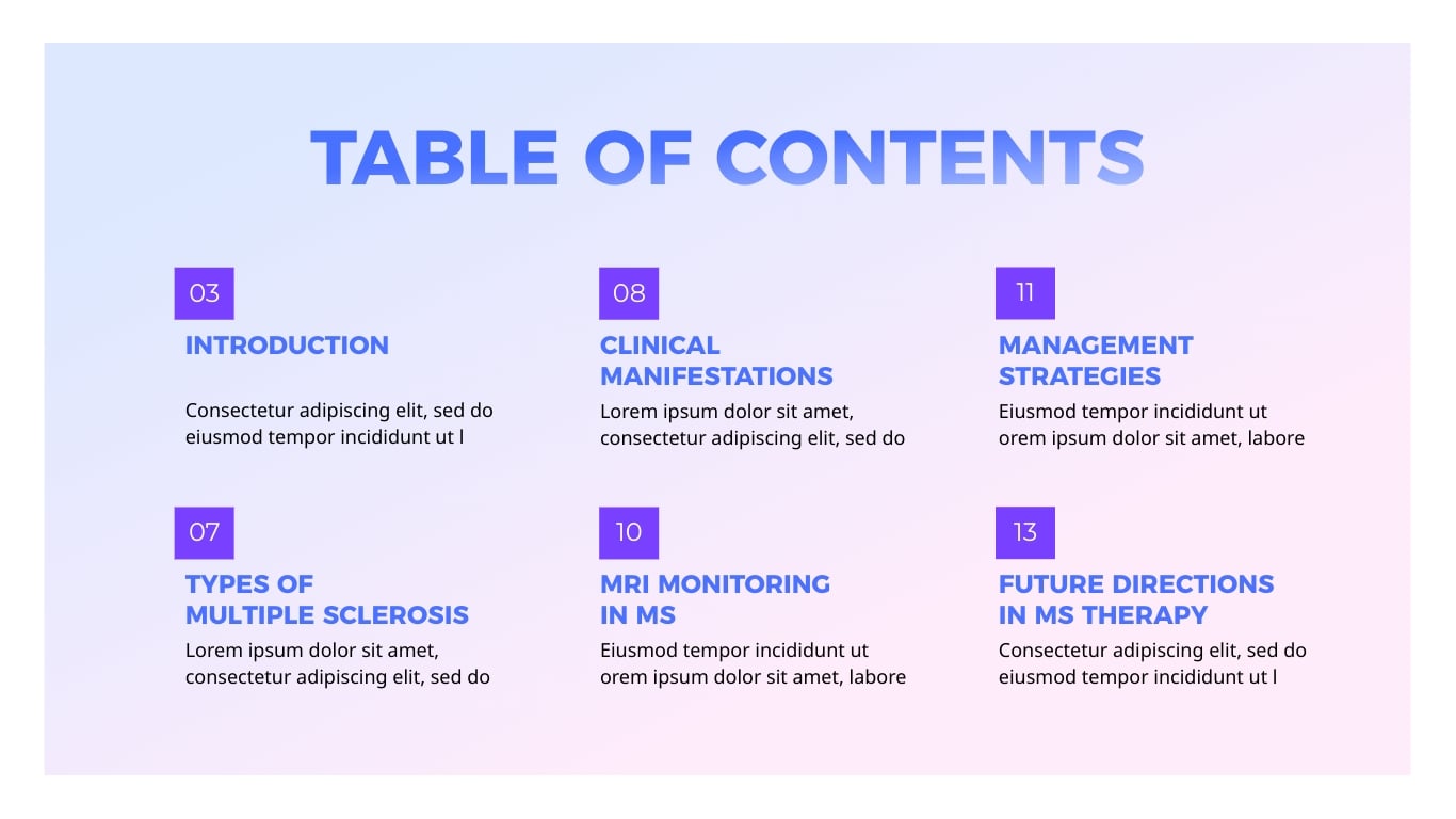 Multiple Sclerosis Medical Presentation Template | Visme