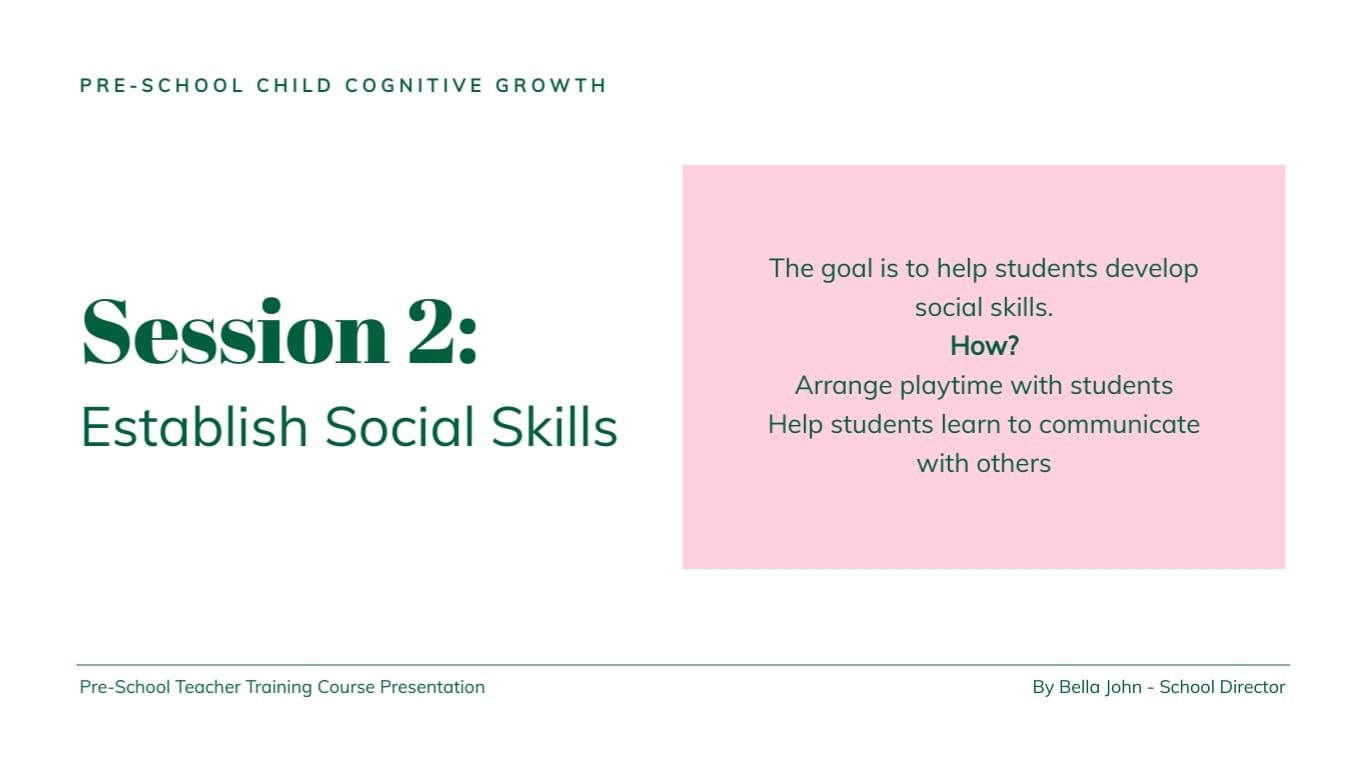 Pre-School Teacher Training Course Template | Visme