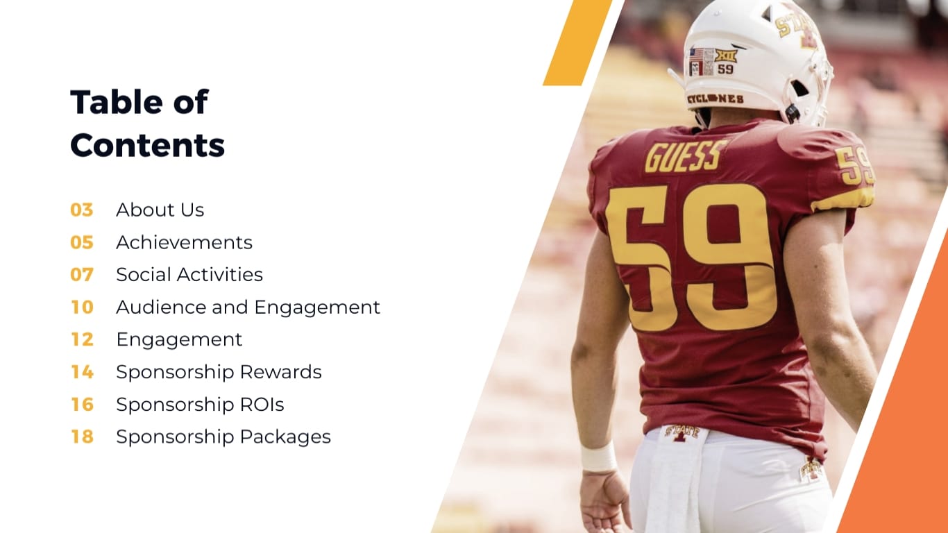 Professional Football Team Sponsorship Presentation Template | Visme