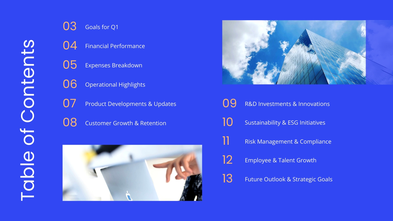 Quarterly Board Report Presentation Template | Visme
