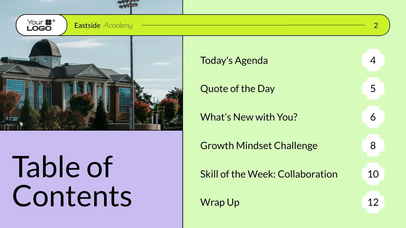 School Morning Meeting Slides Template | Visme
