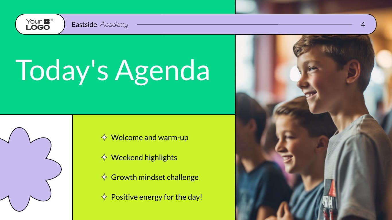 School Morning Meeting Slides Template | Visme