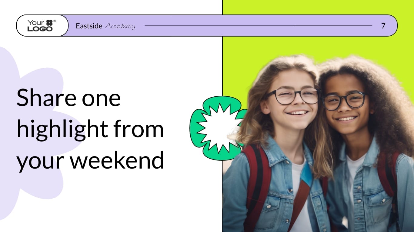 School Morning Meeting Slides Template | Visme