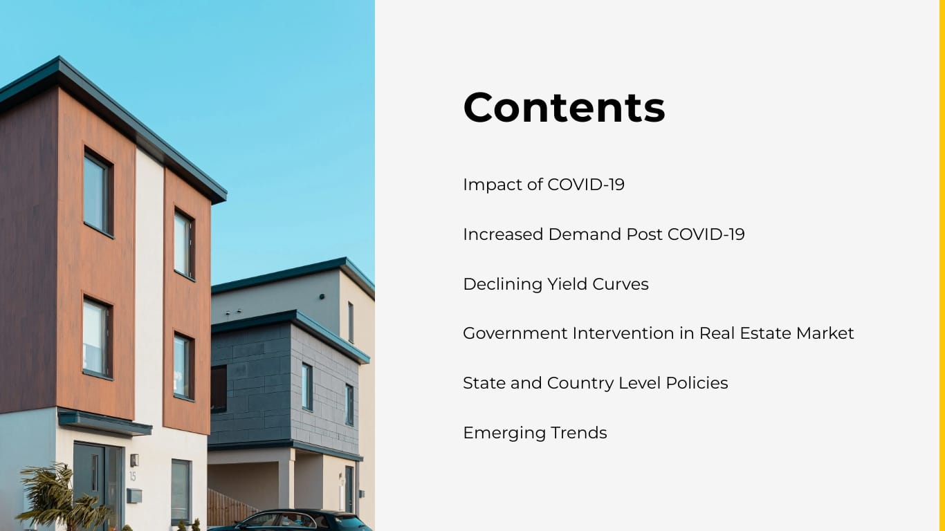 Sleek COVID 19 Effects on Real Estate Market Presentation Template | Visme