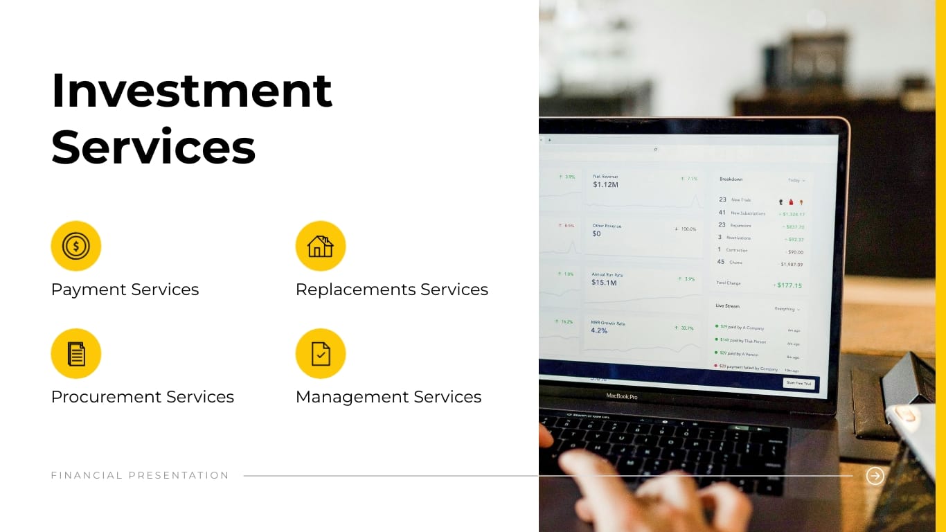 Sleek Financial Services Agency Presentation Template | Visme