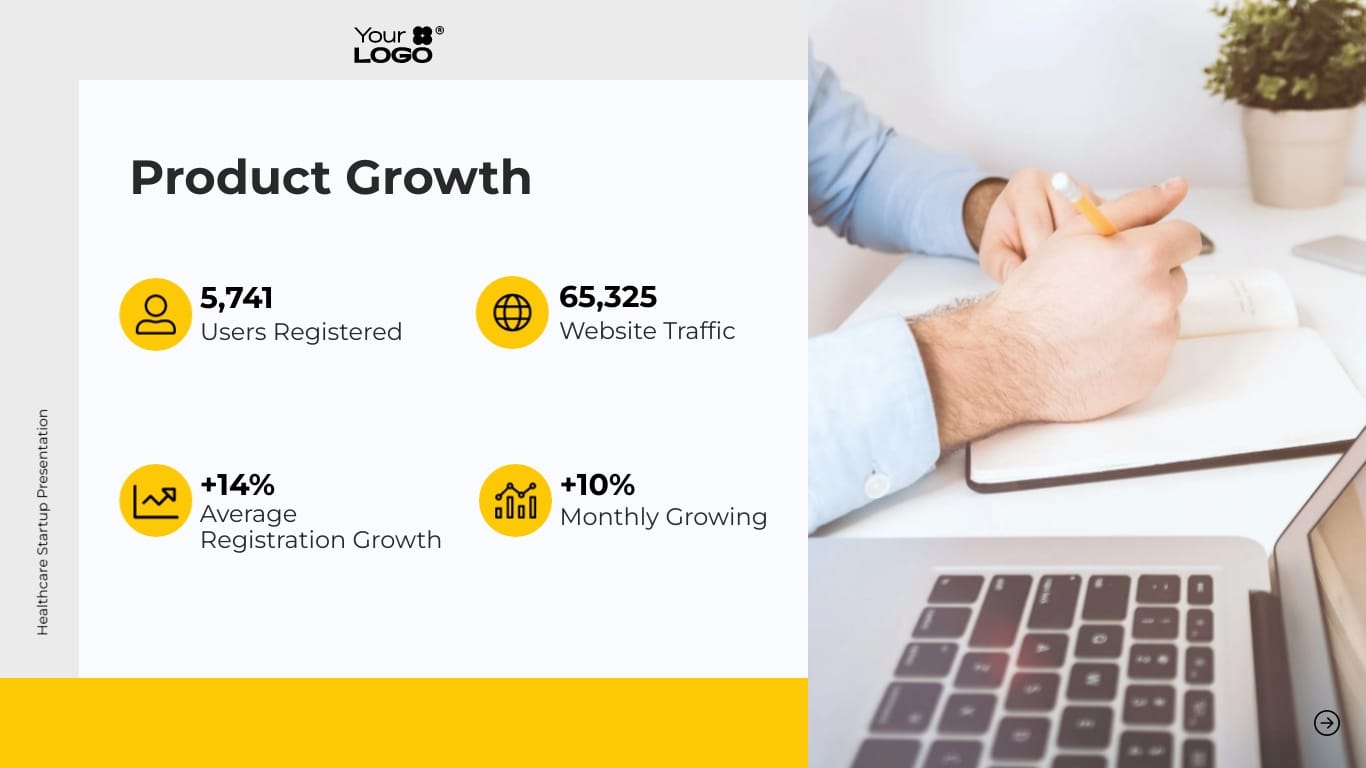 Sleek Healthcare Startup Presentation Template | Visme