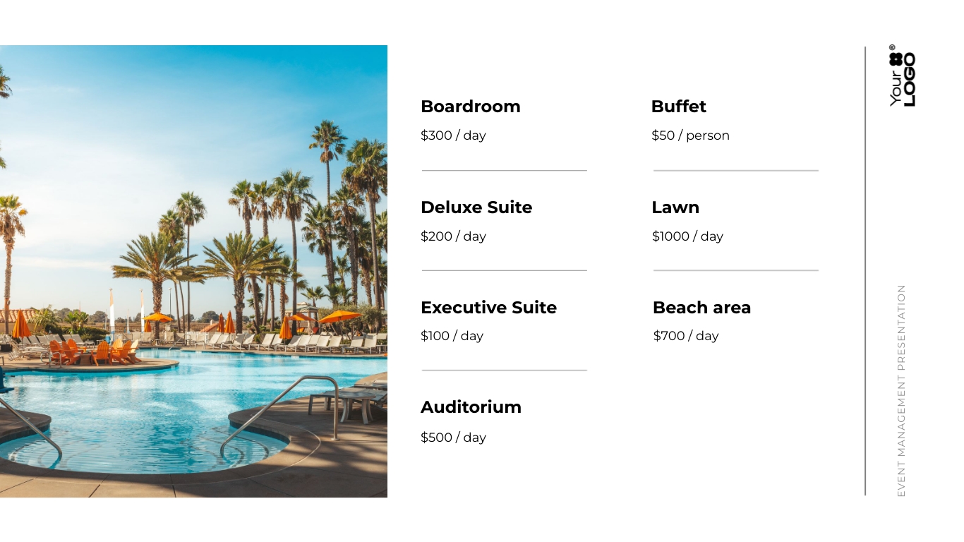 Sleek Hotel Event Management Presentation Template | Visme
