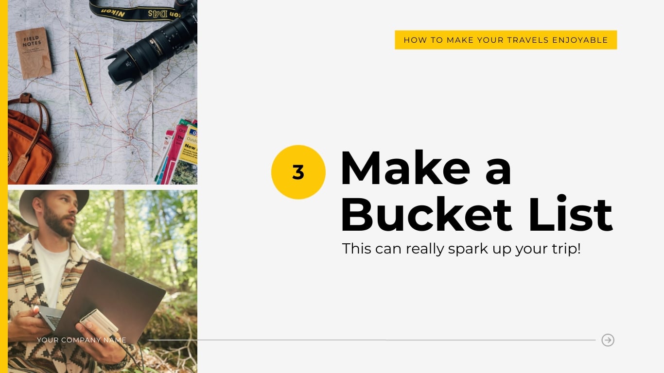 Sleek Travel Guide Presentation Template | Visme