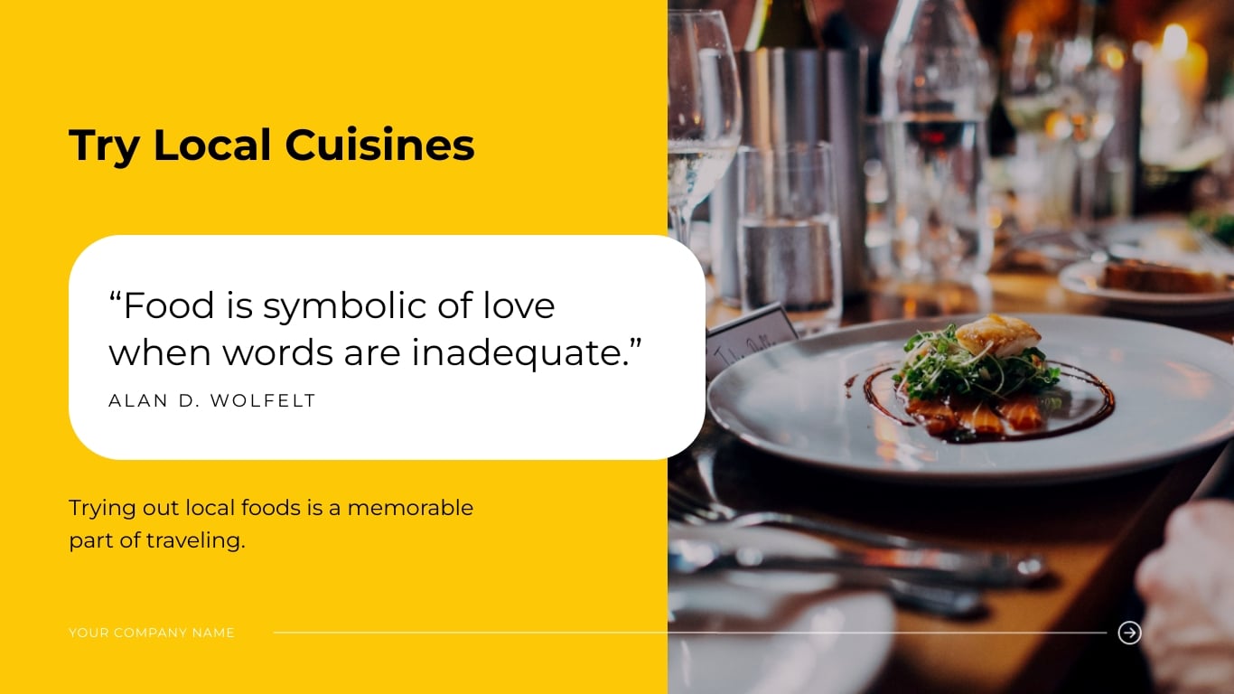 Sleek Travel Guide Presentation Template | Visme